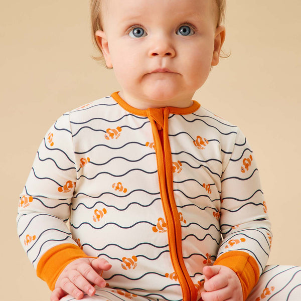 Clown Fish Clever Zip Baby Pajamas | Baby Sleepwear | MORI US