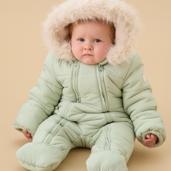 Recycled Faux Fur Lined Snowsuit | Baby Daywear | MORI US