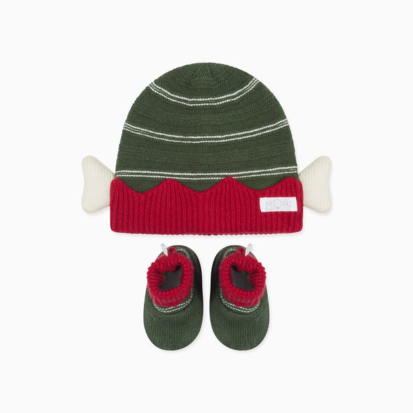 Knitted Elf Beanie & Booties | Knitted Babywear | MORI US