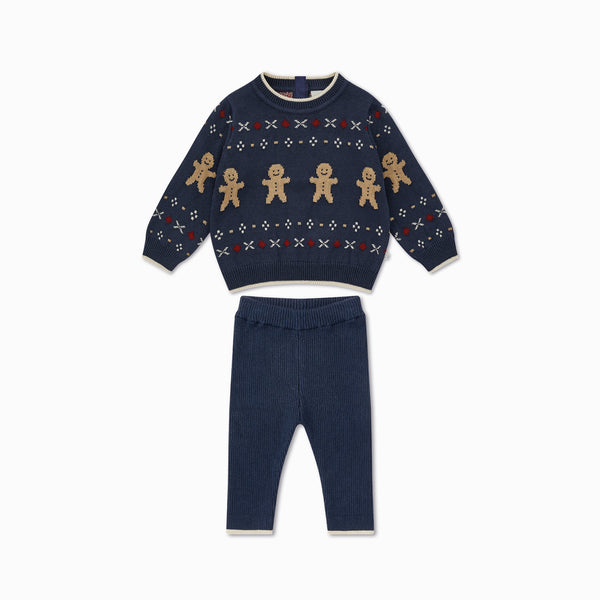 Knitted Gingerbread Sweater & Leggings Outfit | Christmas Baby Knitwear ...