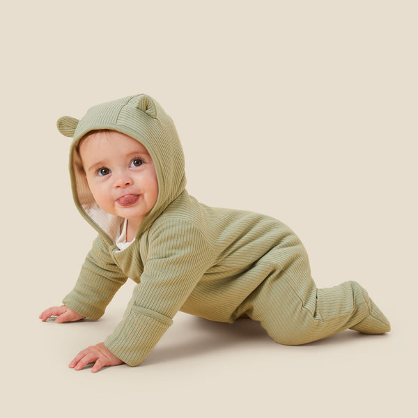 Ribbed Pramsuit | Bamboo & Organic Cotton Baby Zip-Up Pramsuit | MORI