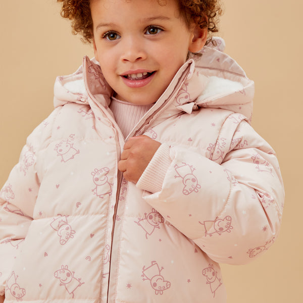 Peppa Pig Recycled Waterproof 3-in-1 Padded Coat | Kid's Outerwear ...