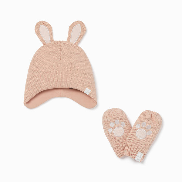 Bunny Knitted Trapper Hat & Mittens Set | Accessories | MORI US
