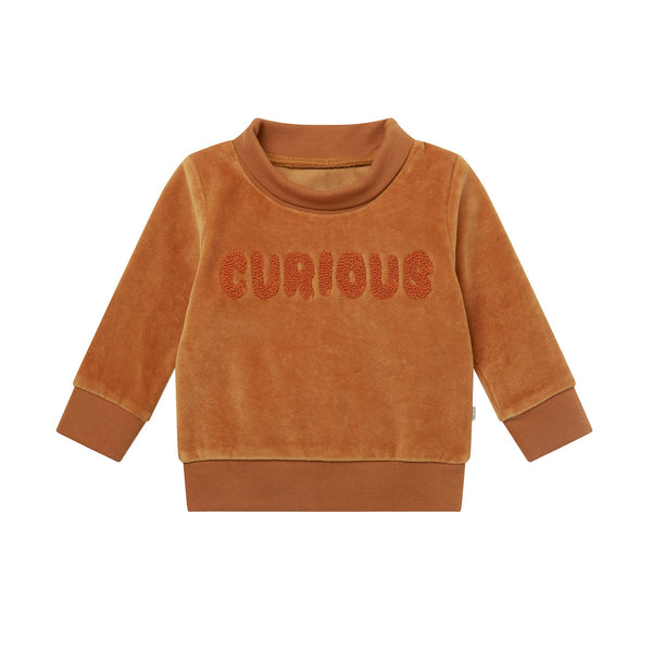 Velour Curious Slogan Sweater | MORI US